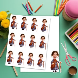 Old Lady Cupcake Topper, Personalized Old Lady Face Cupcake Topper ...