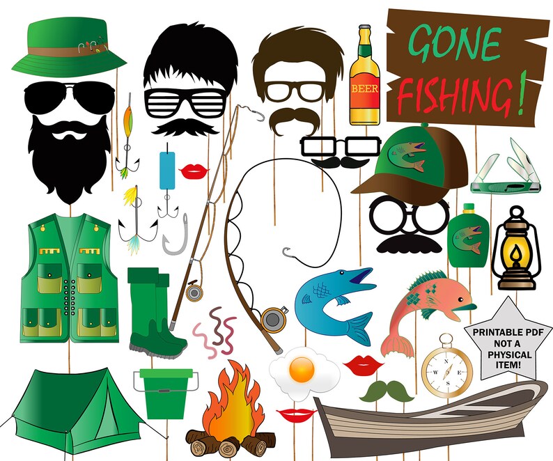 Fishing Photo Booth Prop: fishing PARTY Props | Etsy
