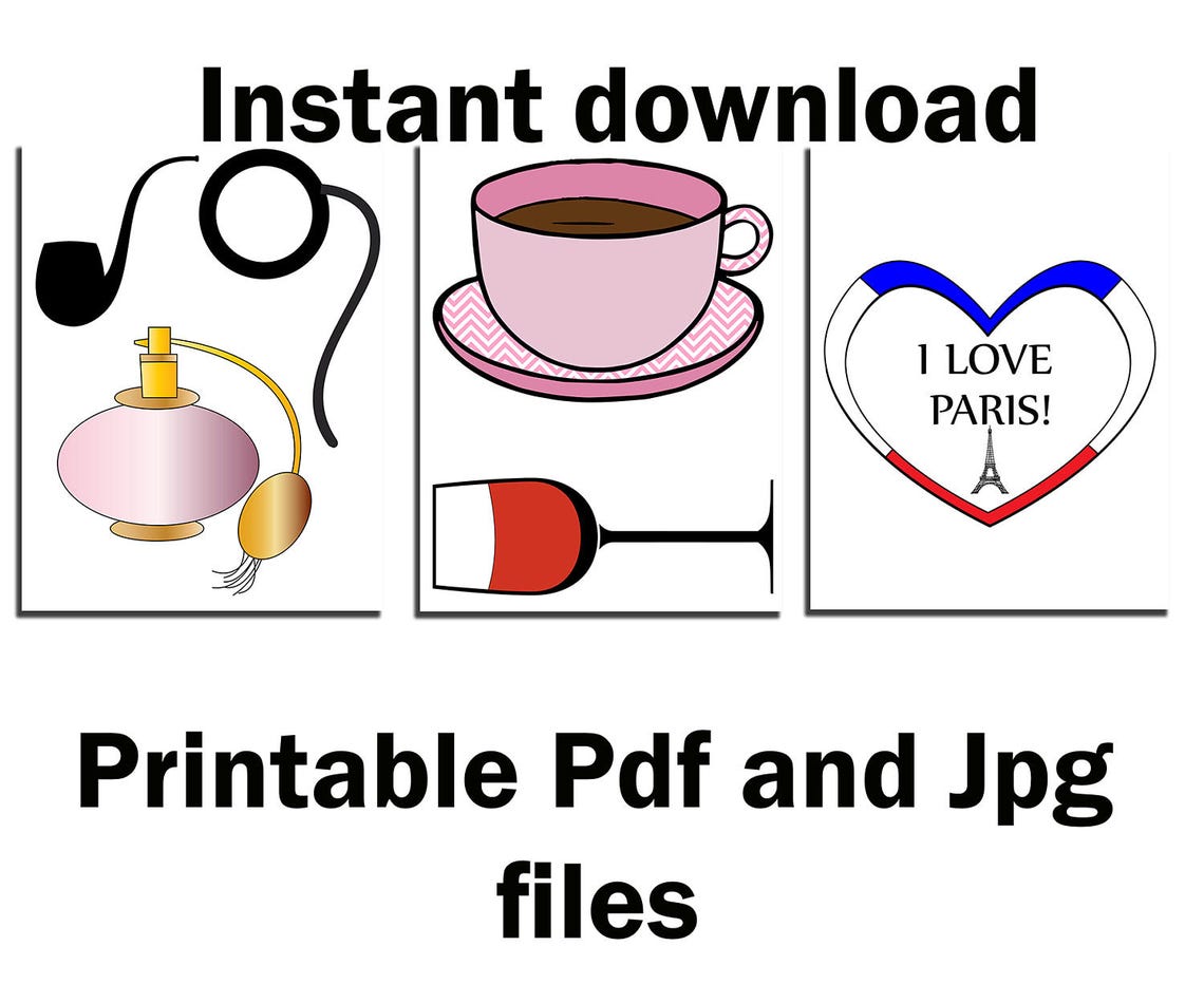 Paris Photo Booth Props: paris PHOTO Props Printable France Photo Booth ...