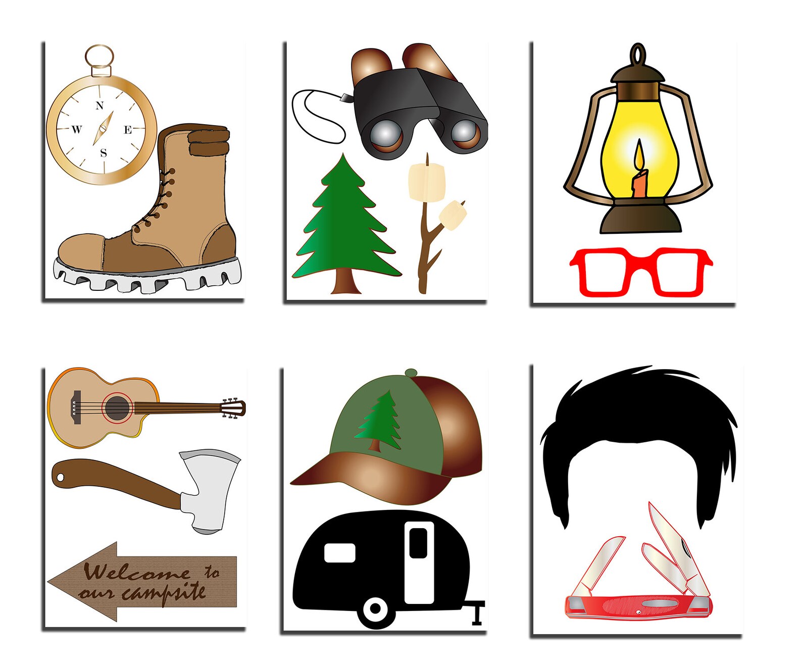 Camping Party Photo Booth Props: printable CAMPING - Etsy