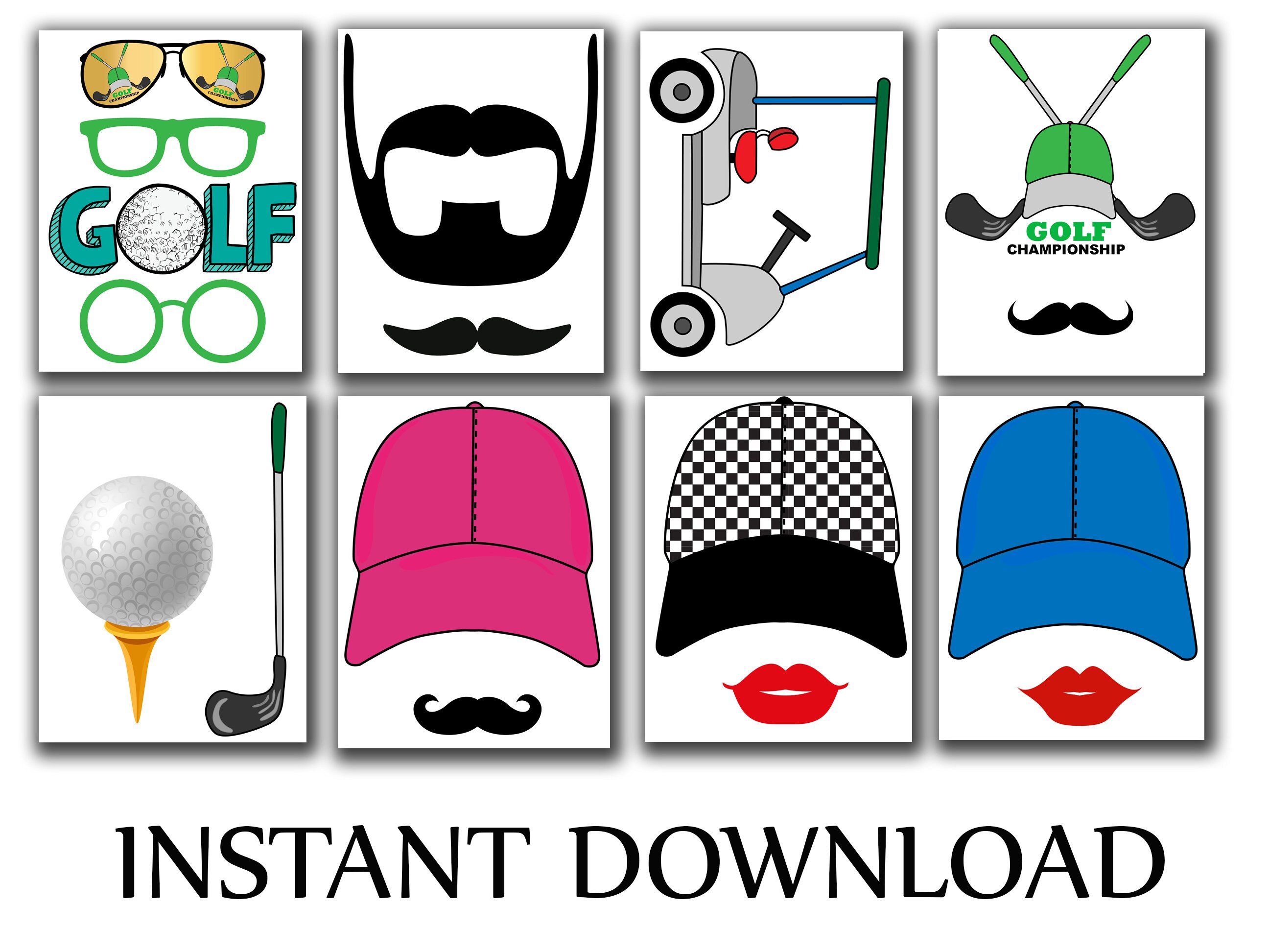 Golf Party Photo Booth Props: Printable Golfing Costume (digital ...
