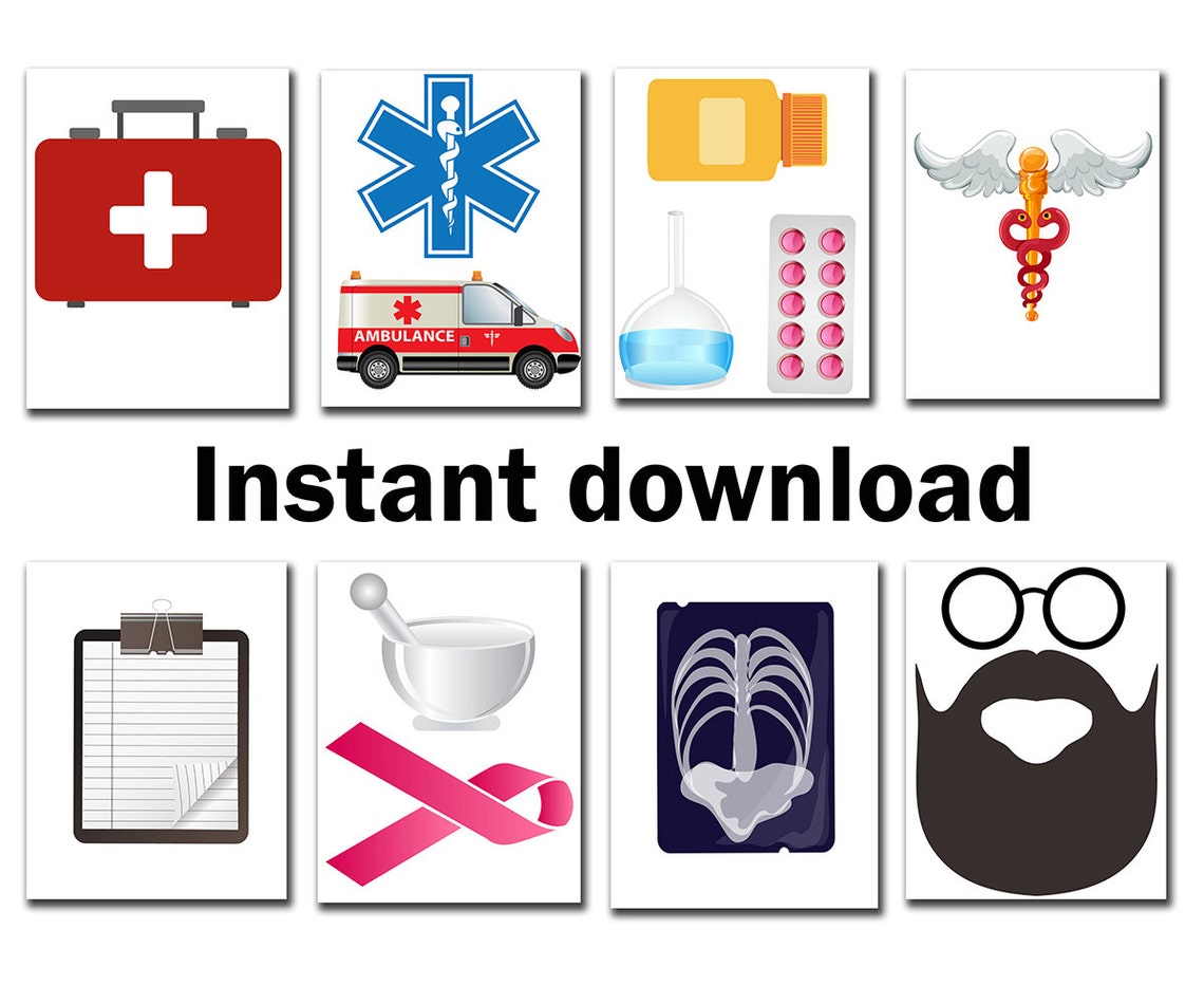 Doctor Party Printable Photo Booth Props: medical PHOTO Props Medical ...