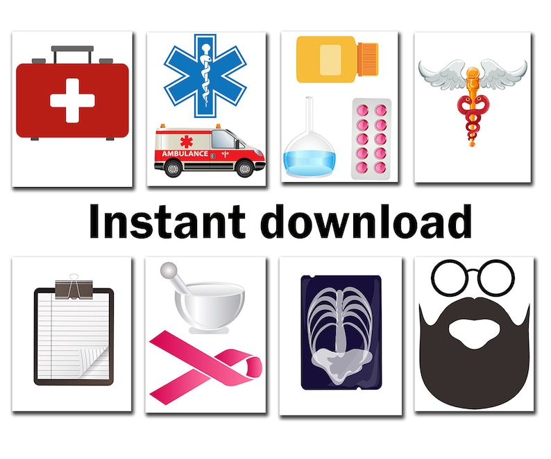 Doctor Party Printable Photo Booth Props: medical PHOTO | Etsy Canada