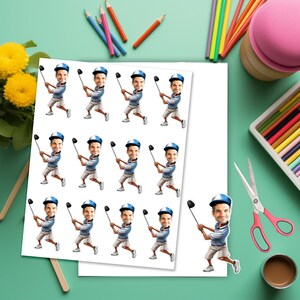 Golf Cupcake Topper, Personalized Golf Face Cupcake Topper Printable ...