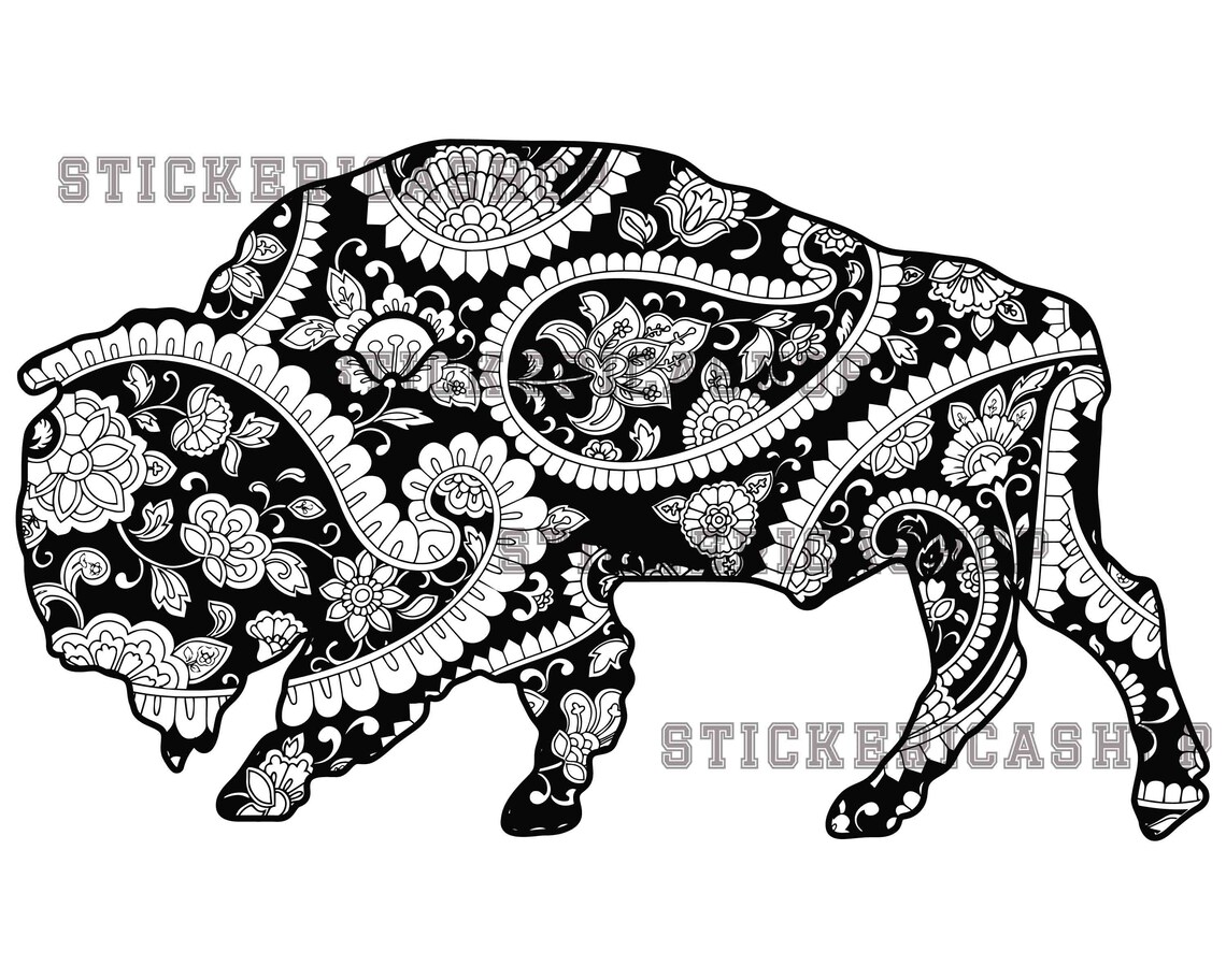 Buffalo Mandala Buffalo Zentagle Zentangle Design Mandala - Etsy