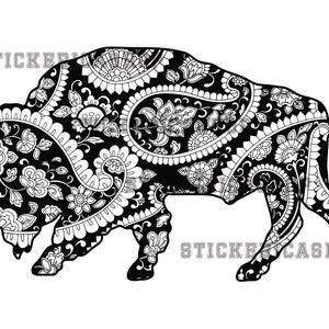 Buffalo Mandala Buffalo Zentagle Zentangle Design Mandala - Etsy
