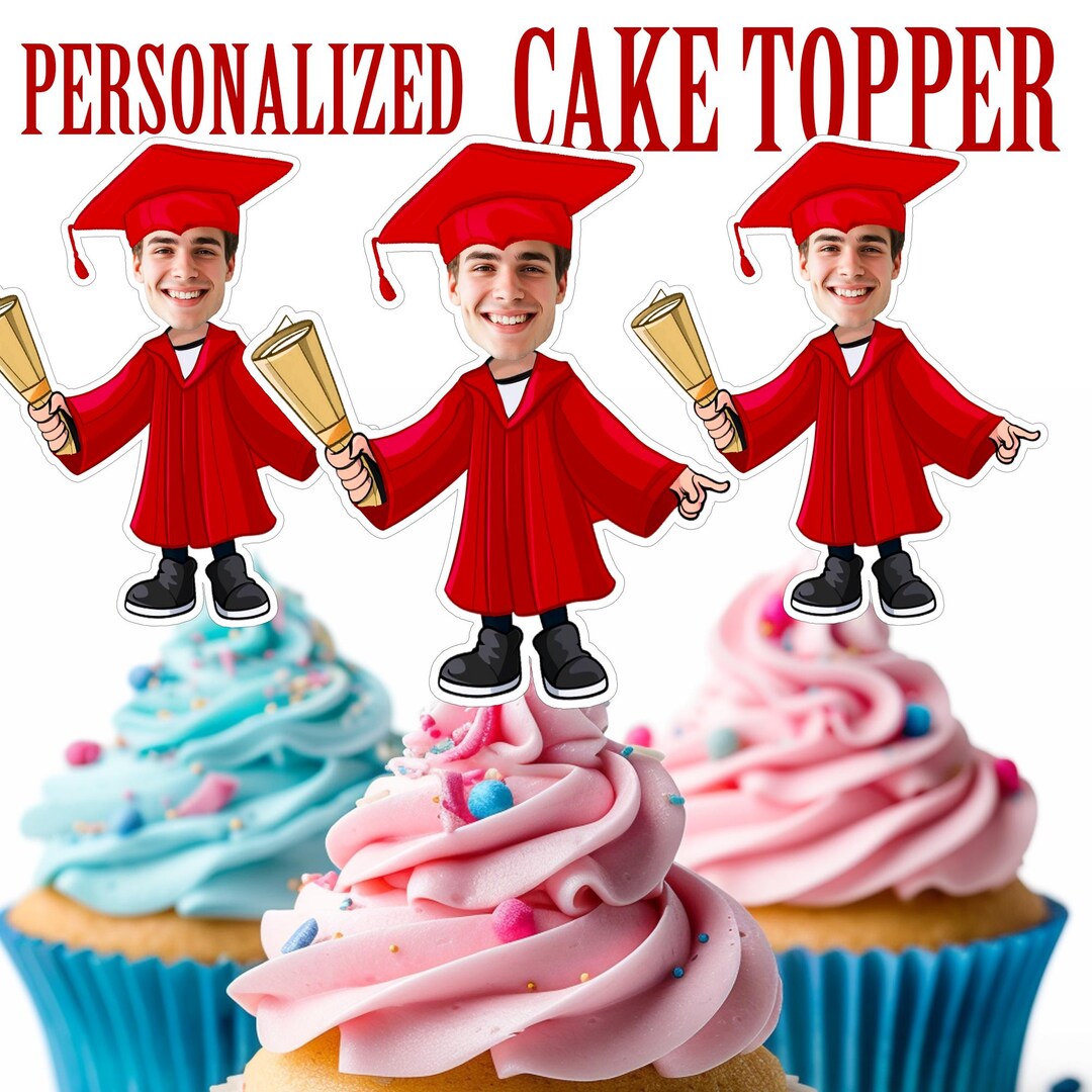 Personalized Graduate Face Cupcake Topper: Custom Photo (digital File ...