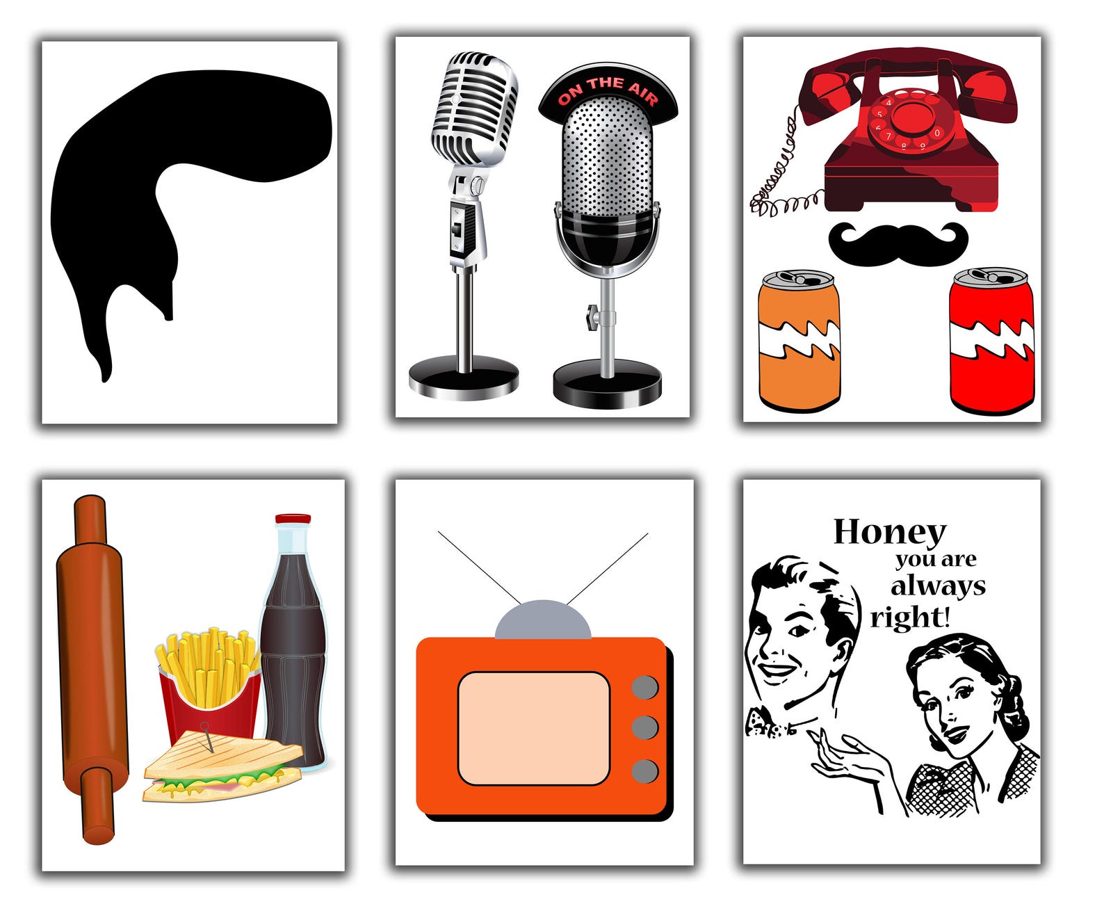 50s Party Photo Booth Props: birthday PARTY Props - Etsy