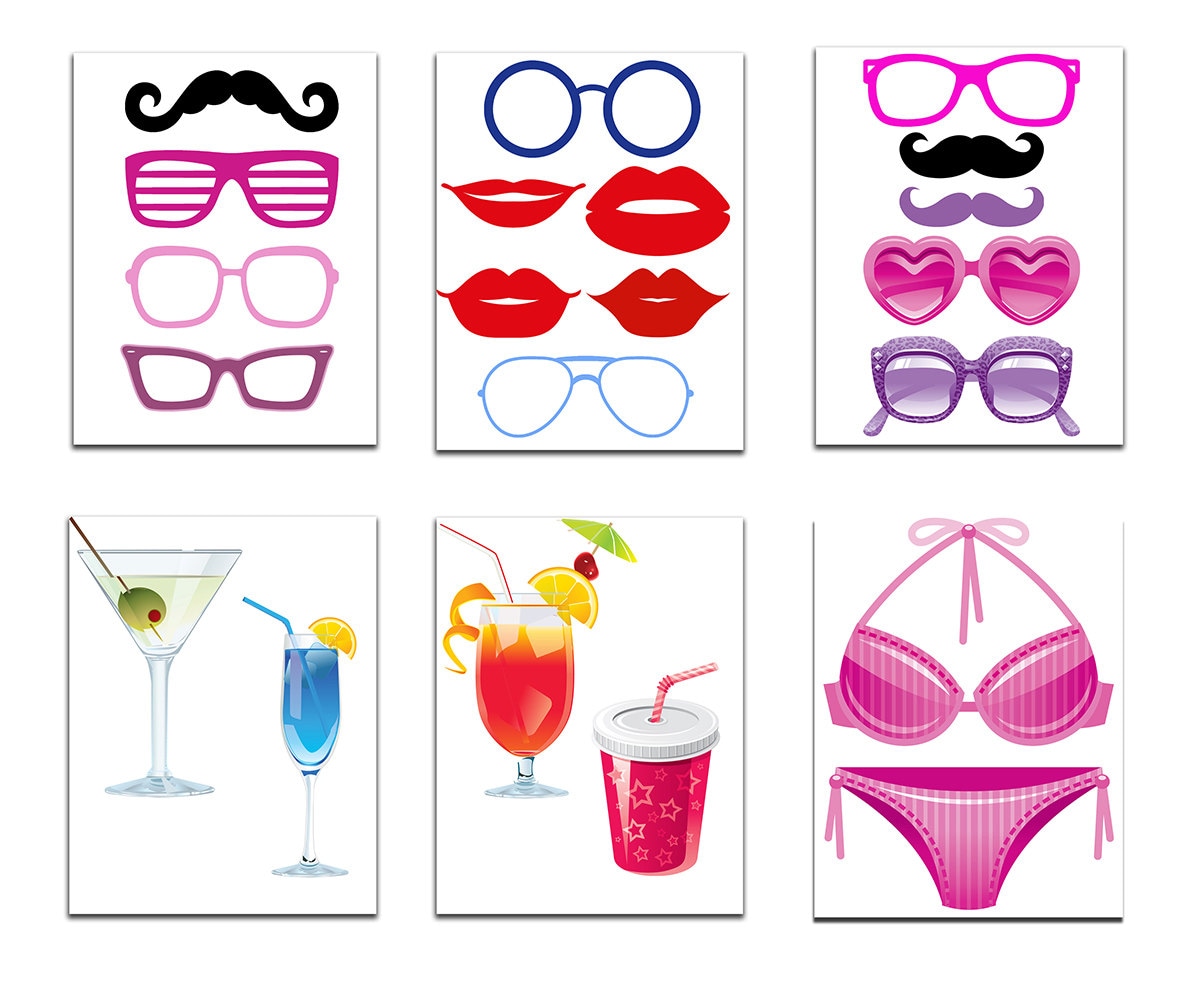 Printable Summer Party Photo Booth Props: beach PARTY - Etsy