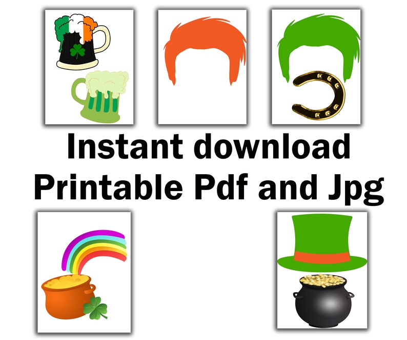 St. Patrick's Day Photo Booth Props: Irish Party Decorations (digital ...