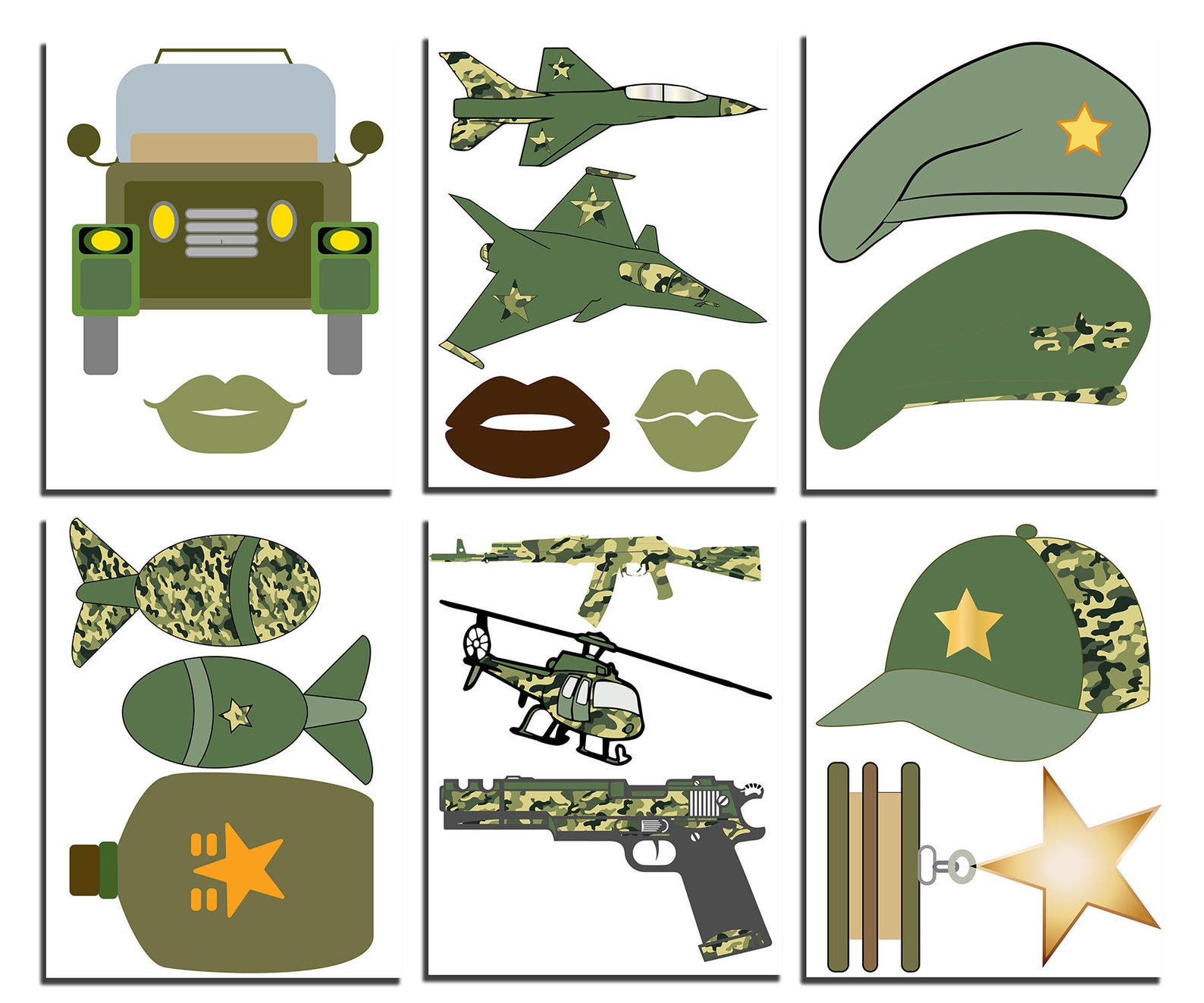 Army Photo Booth Props: Military Party Decorations (digital Download ...