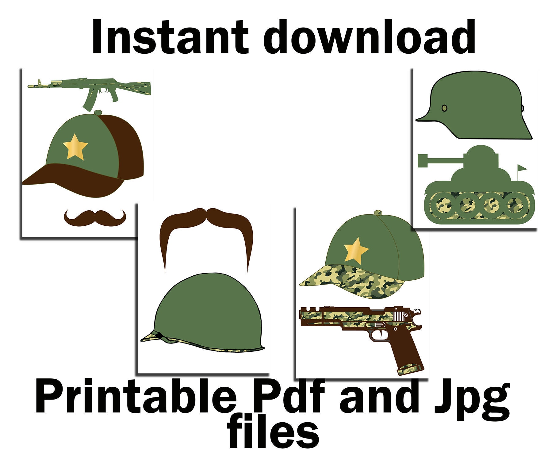 Army Photo Booth Props: MILITARY PROPS Army Printable rekwisieten ...