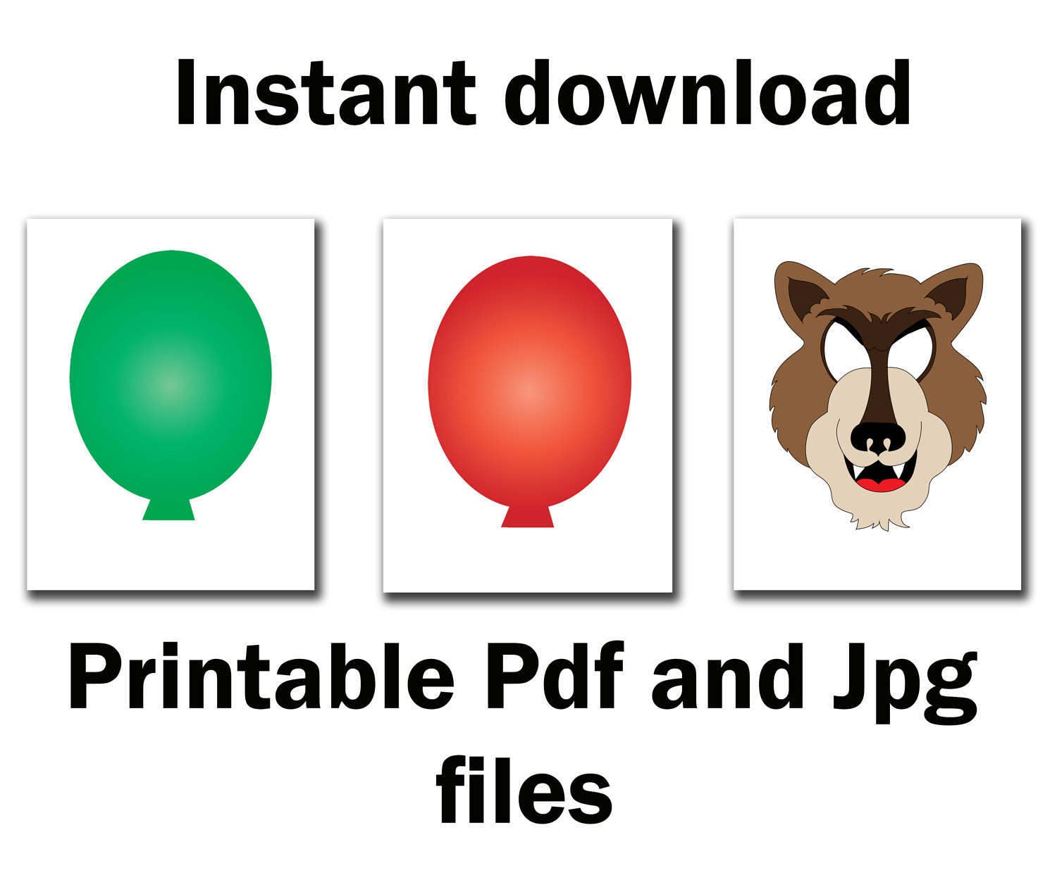 Fairy Tale Photo Booth Props: kids PARTY Props Three Little Pigs ...