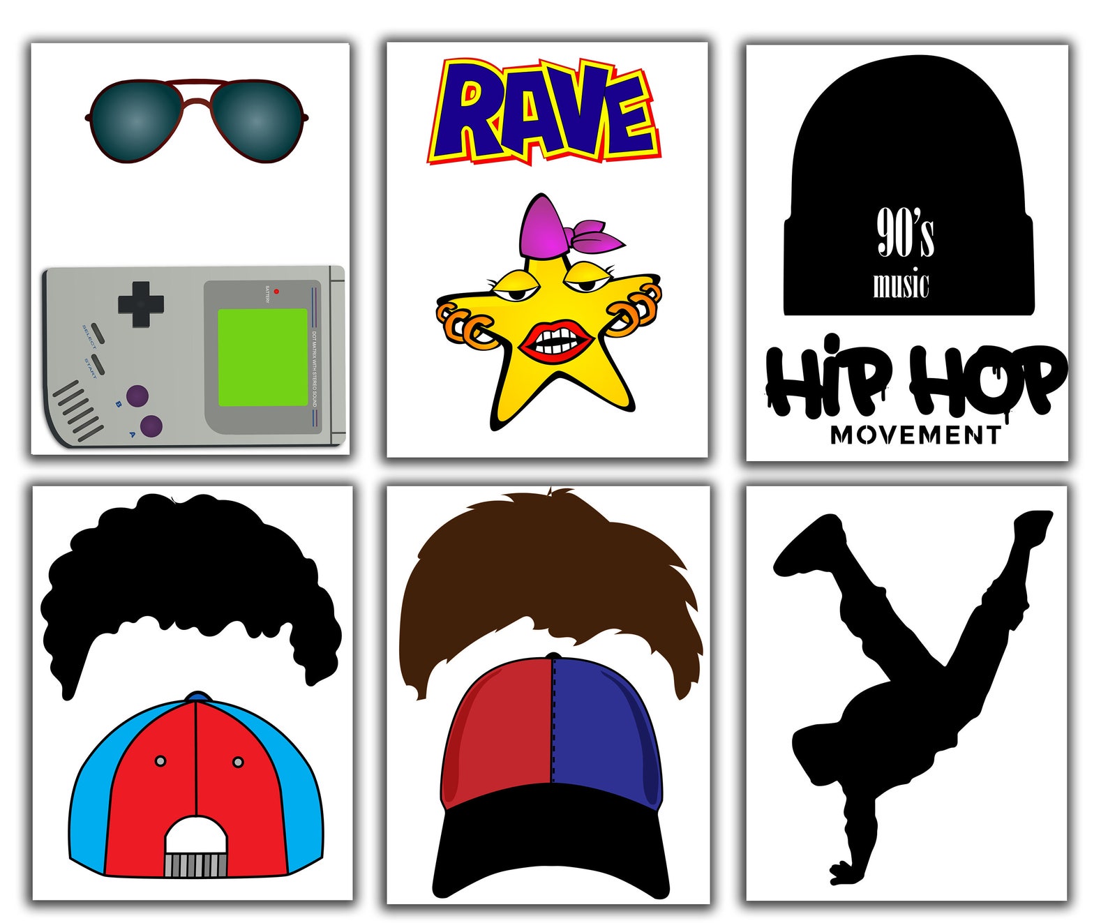 90s Photo Booth Props: 90s PARTY Props 90s Themed Photobooth,nineties ...