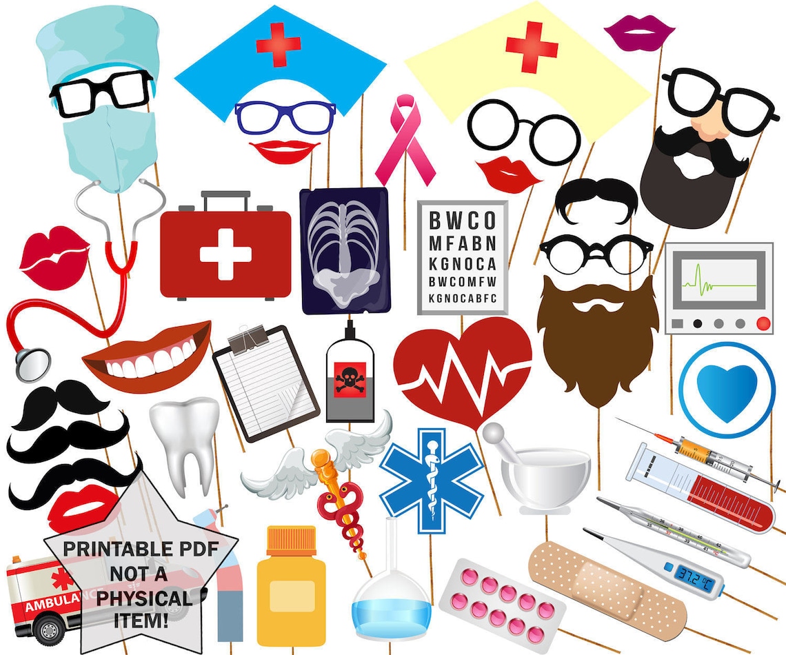 Doctor Party Printable Photo Booth Props: medical PHOTO Props Medical ...