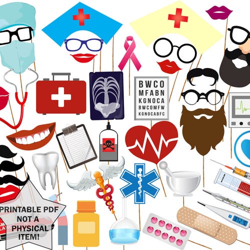 Nurse Party Photo Booth Props Doctor Photo Booth Props - Etsy
