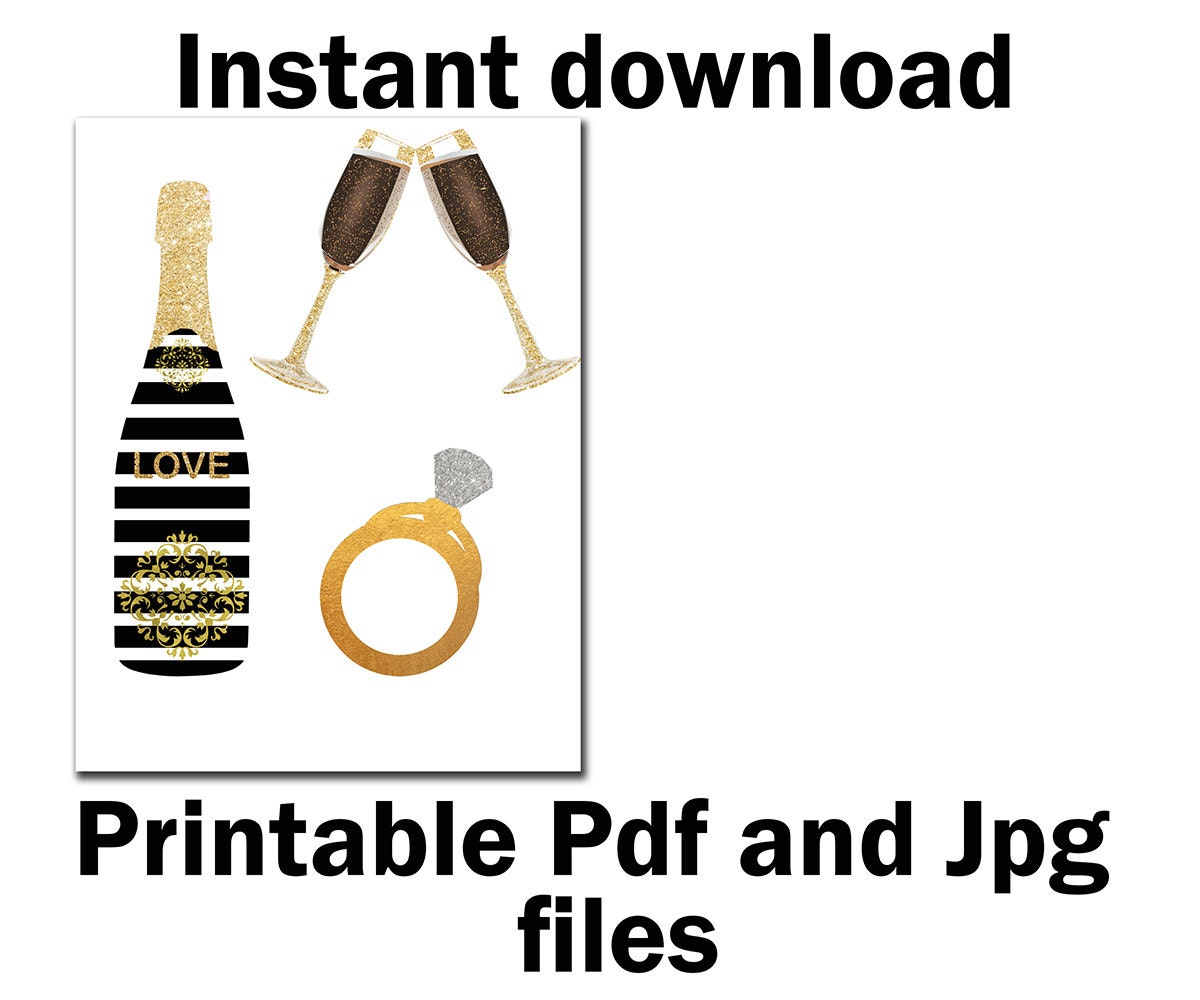 Printable Bridal Shower Photo Booth Props Bride Photobooth - Etsy