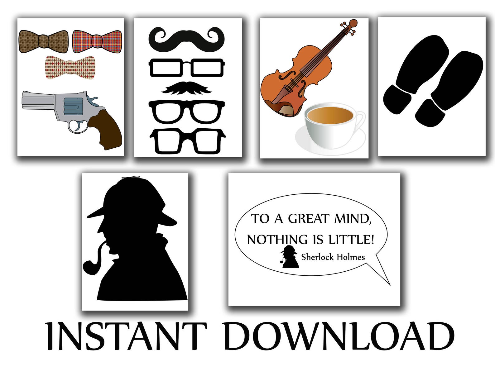 Sherlock Holmes Photo Booth Props: detectives PHOTO Booth Clue Birthday ...