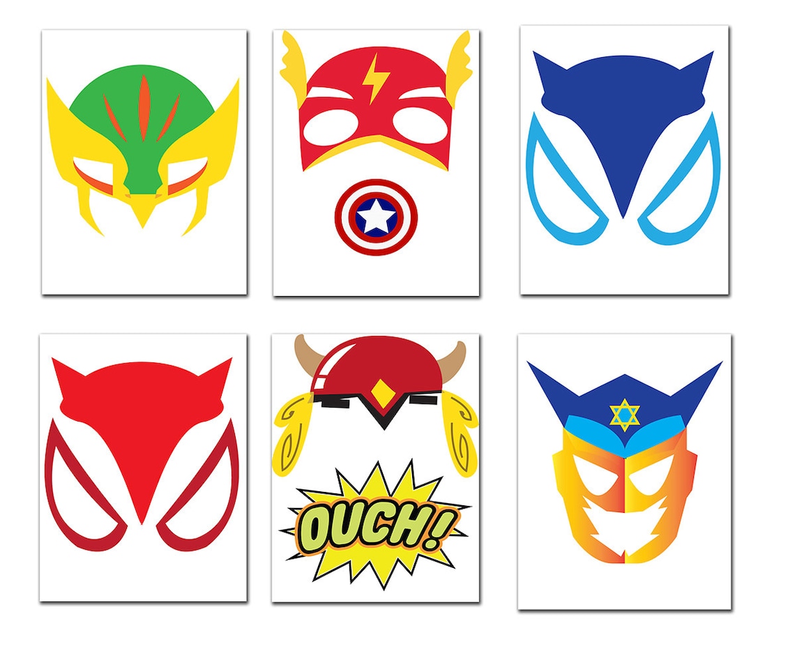 Superhero Birthday Photo Booth Props: superhero PARTY - Etsy