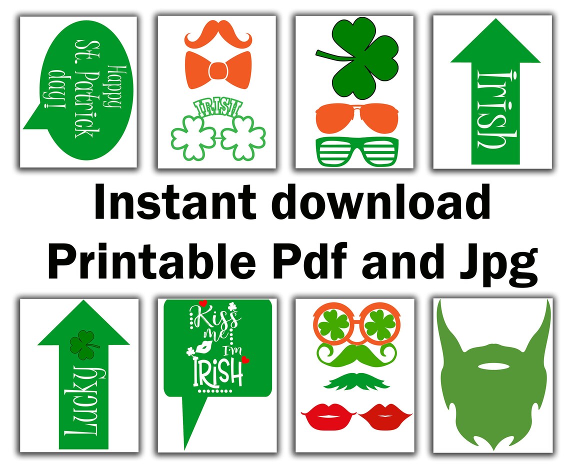 St. Patrick's Day Photo Booth Props: irish PHOTO Props Irish Party ...