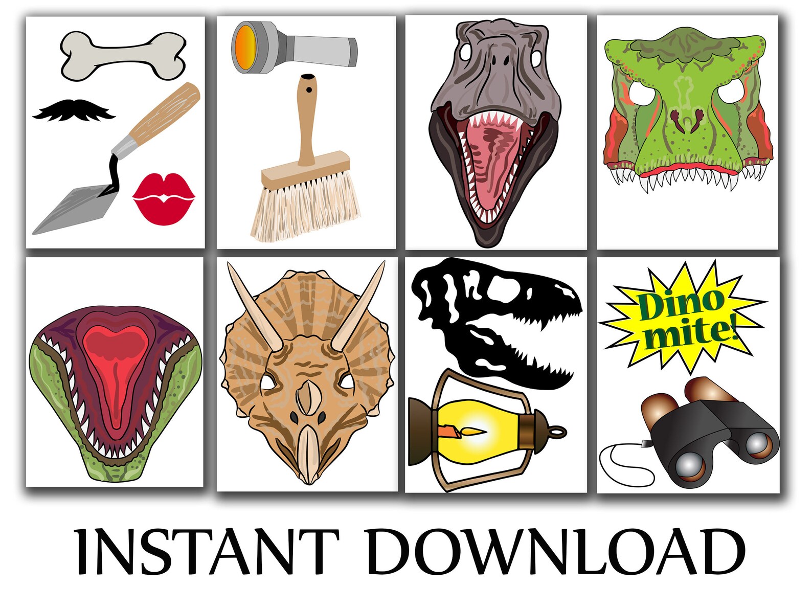 Dinosaur Photo Booth Props: printable DINOSAUR Prop Kids Party Props ...