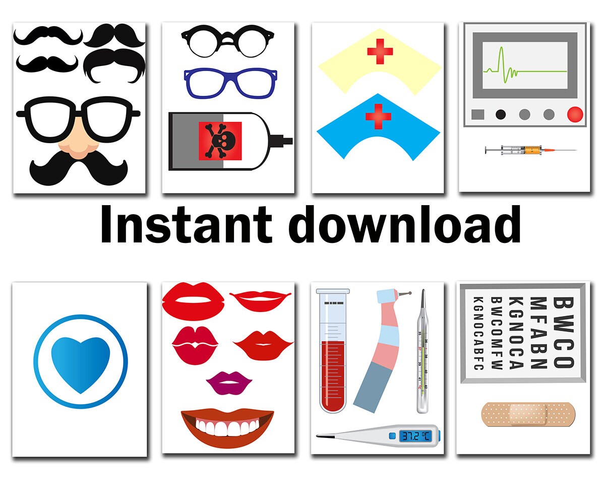 Doctor Party Printable Photo Booth Props: medical PHOTO Props Medical ...