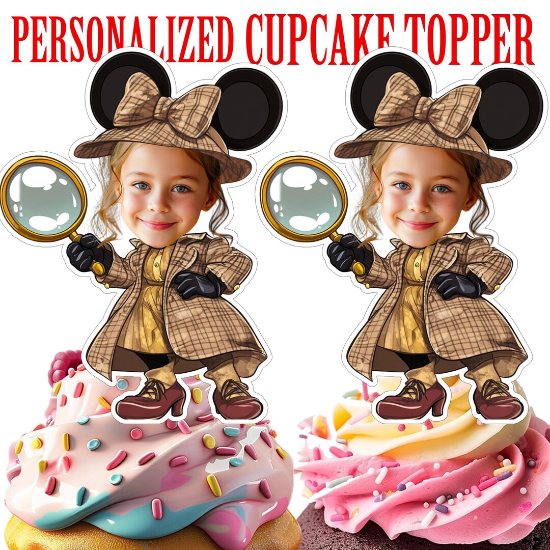 Mouse Ears Birthday Cupcake Topper, Personalized Mouse Ears Girl ...