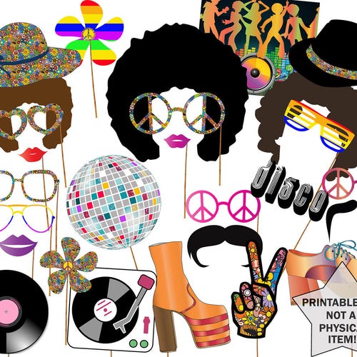 35 Seventies Printable Party Photo Booth Props 70s Photo - Etsy
