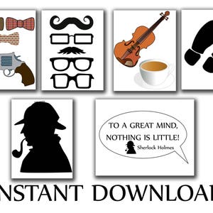 Sherlock Holmes Photo Booth Props: detectives PHOTO Booth Clue Birthday ...