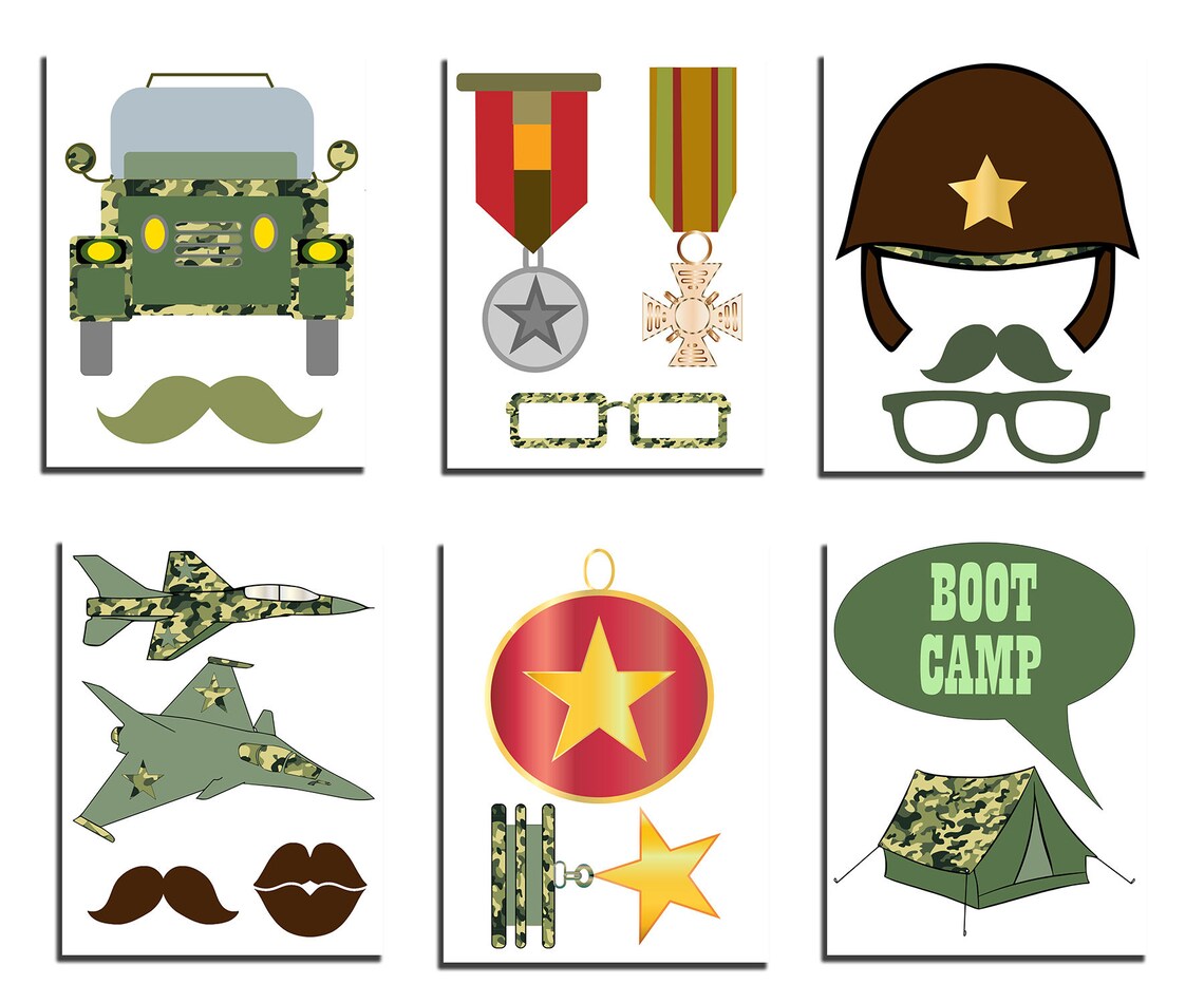 Army Photo Booth Props: military Props Army Printable Props,military ...