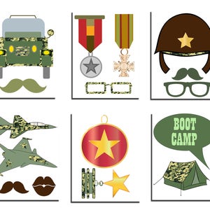 Army Photo Booth Props: Military Party Decorations (digital Download ...