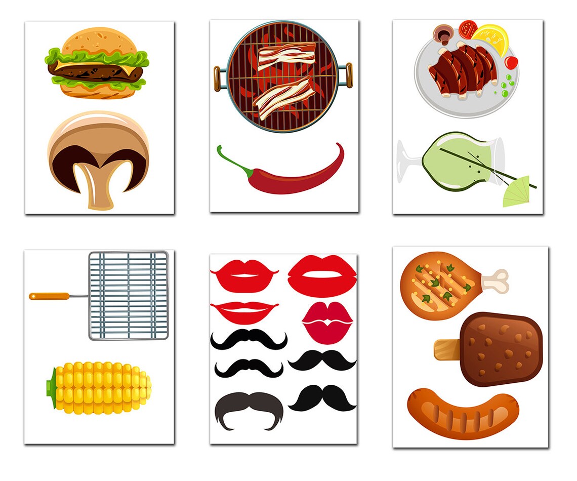 BBQ Party Photo Booth Prop: party Props Barbecue Party Props Party ...