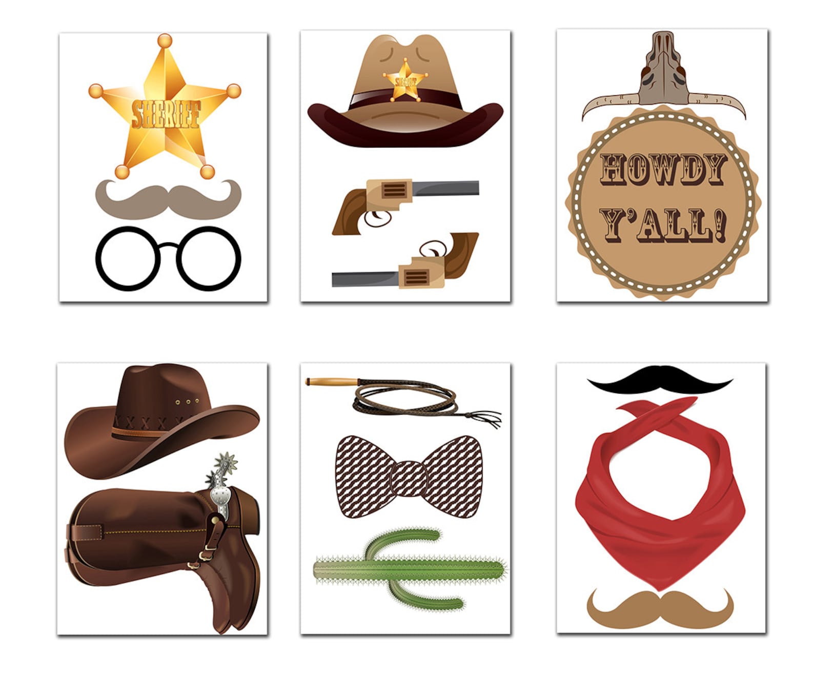 Cowboy Photo Booth Props: western PARTY Props Wild - Etsy