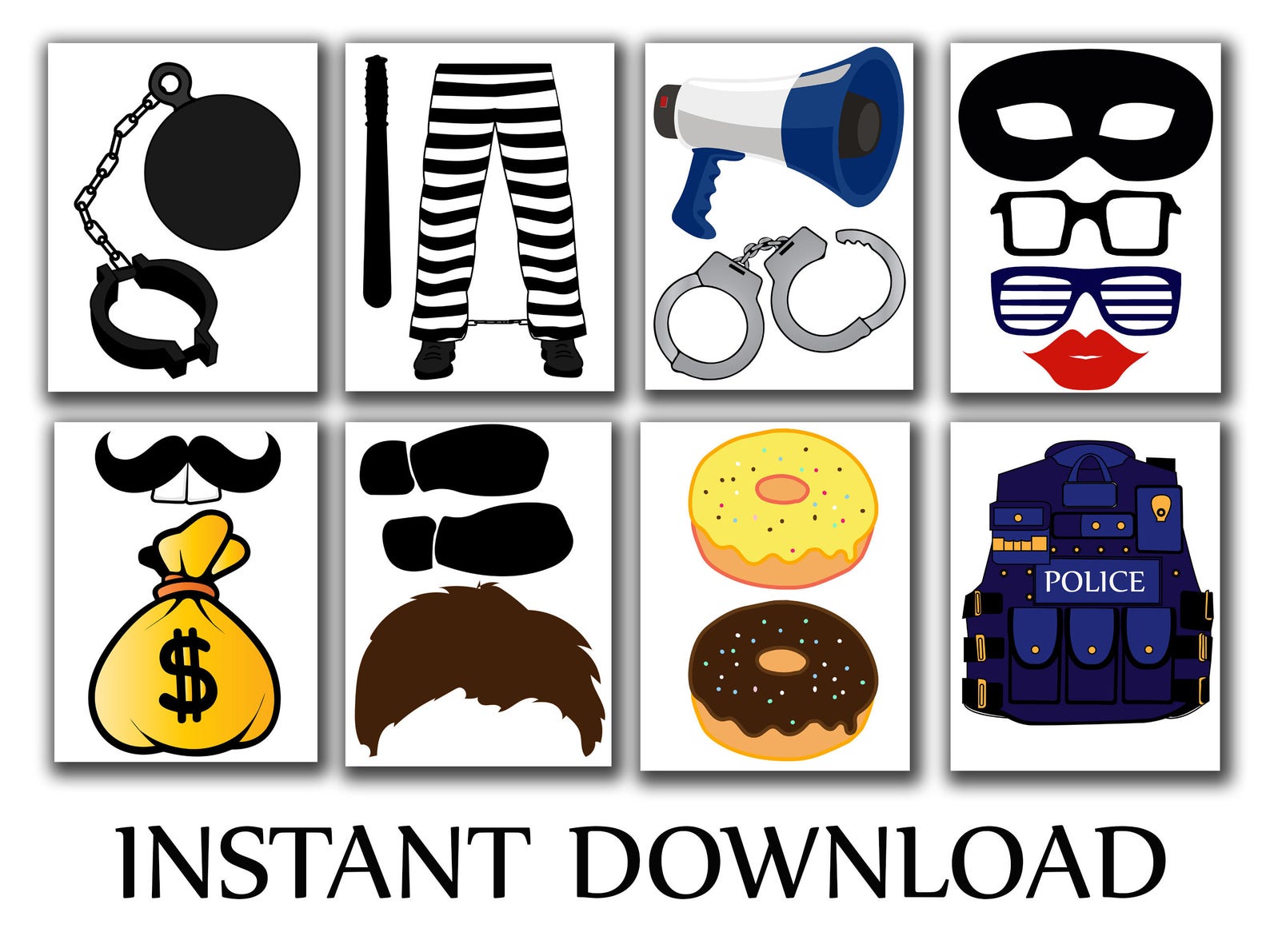 Printable Police Robber Photo Booth Props: police - Etsy
