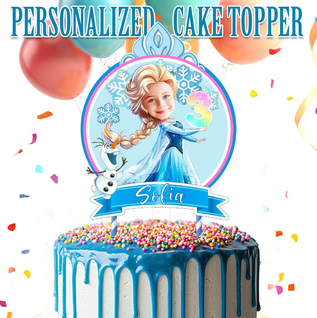Frozen Elsa Birthday Cake Topper, Personalized Frozen Elsa Cake Topper ...