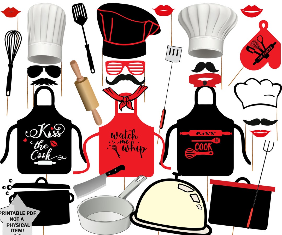 Chef Party Photo Booth Props: Baking Theme (digital Download) - Etsy