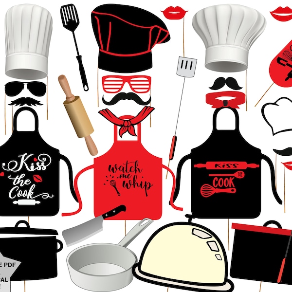 Cooking Party Photobooth Party Props - Etsy