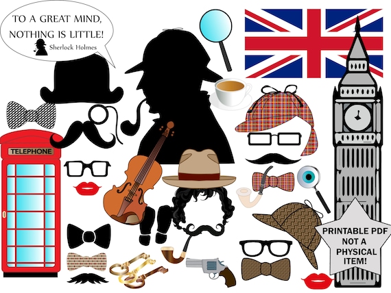Sherlock Holmes Photo Booth Props: detectives PHOTO - Etsy UK