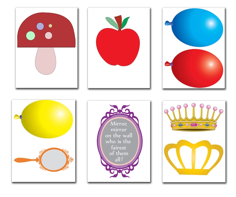 Snow White Photo Booth Props: Princess Party (printable PDF) - Etsy