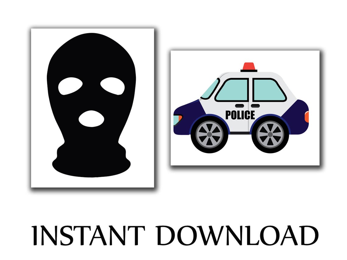 Printable Police Robber Photo Booth Props: police - Etsy