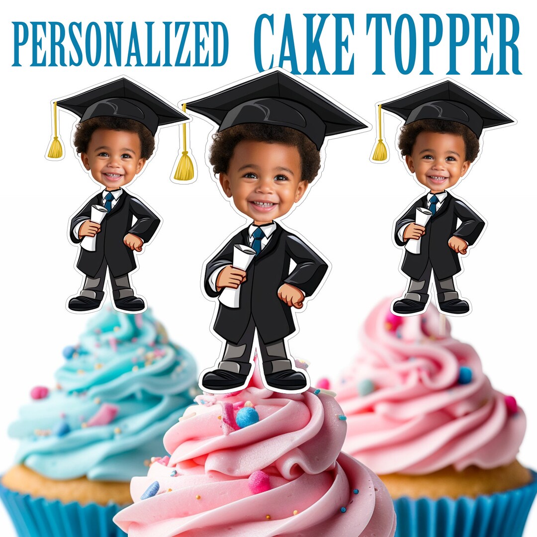 Graduate Cupcake Topper, Personalized Graduate Face Cupcake Topper ...