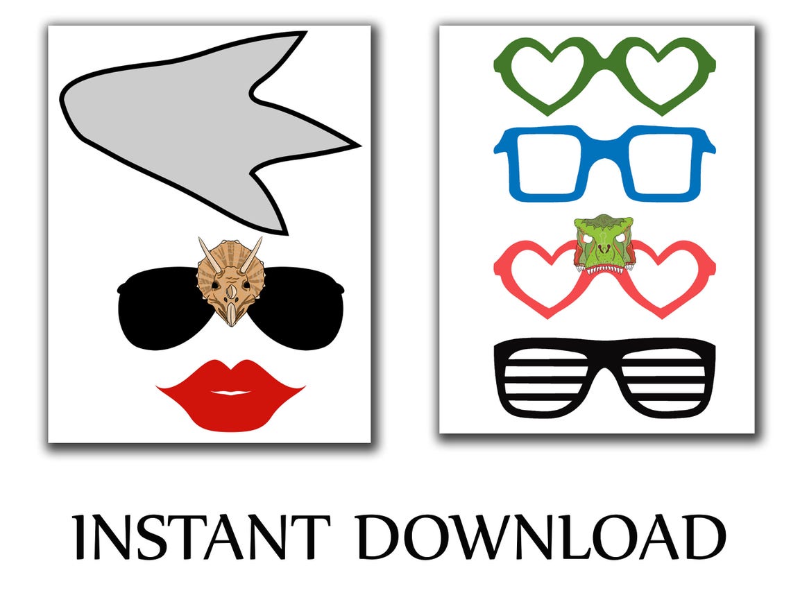 Dinosaur Photo Booth Props: printable DINOSAUR Prop Kids Party Props ...