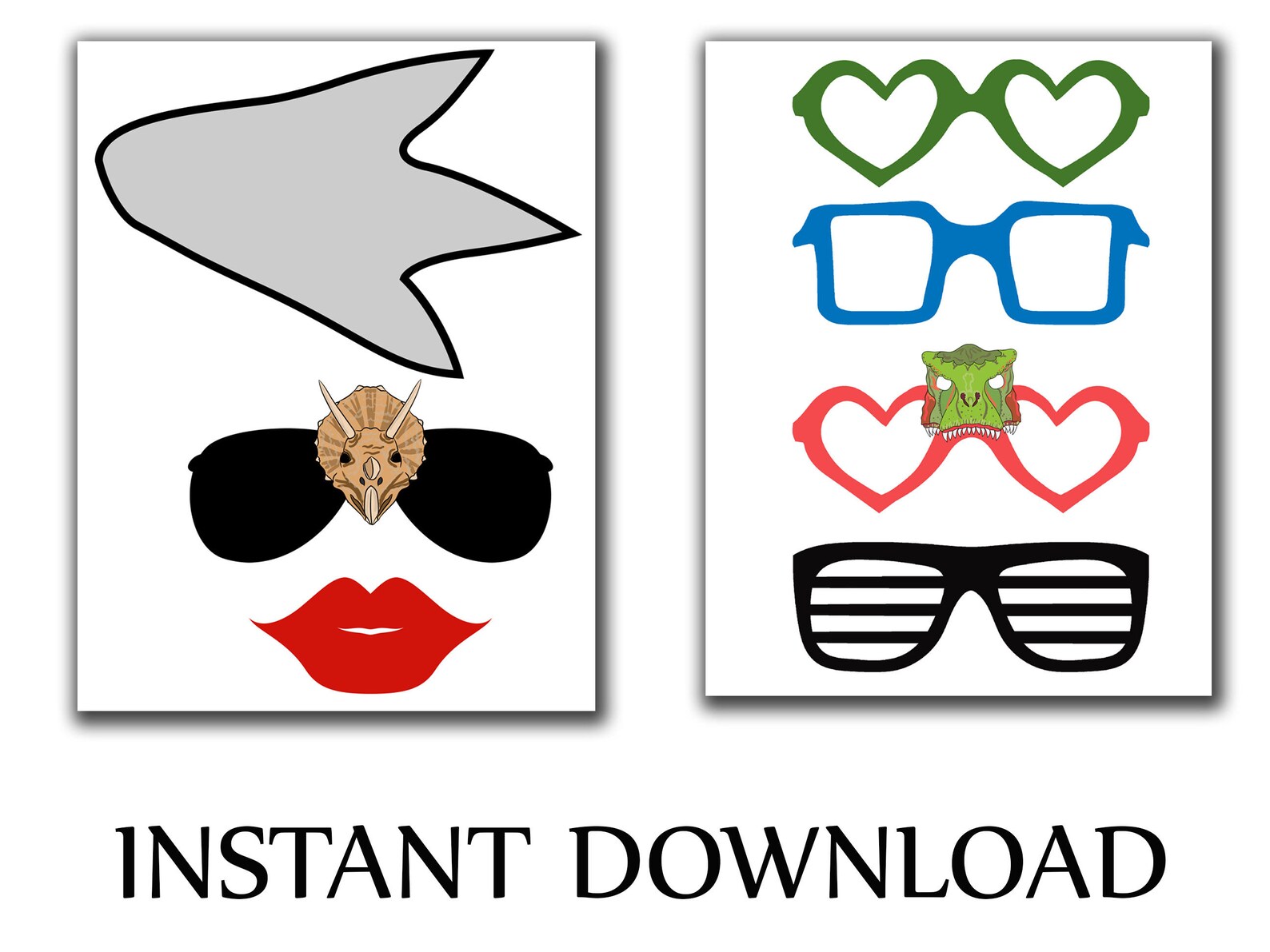 Dinosaur Photo Booth Props: printable DINOSAUR Prop Kids Party Props ...