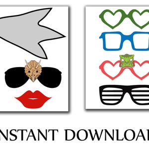 Dinosaur Photo Booth Props: printable DINOSAUR Prop Kids Party Props ...