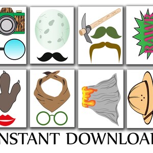 Dinosaur Photo Booth Props: printable DINOSAUR Prop Kids Party Props ...