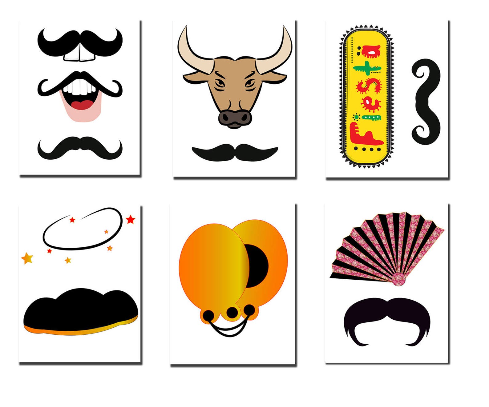 Spain Photo Booth Props: flamenco PARTY Props Spanish Party Props ...