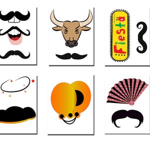 Spain Photo Booth Props: "flamenco PARTY Props" Spanish Party Props ...