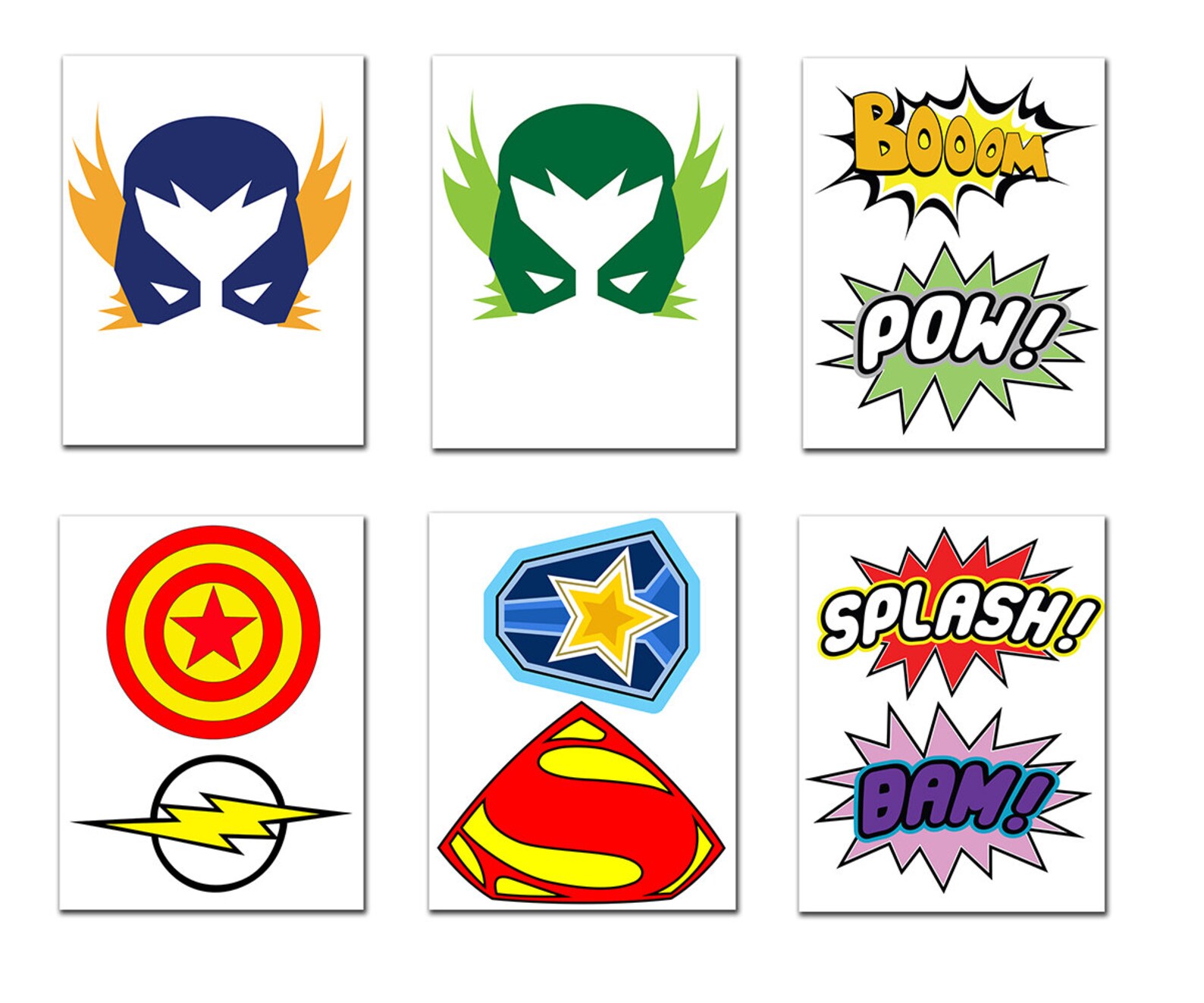 Superhero Birthday Photo Booth Props: superhero PARTY Props Printable ...