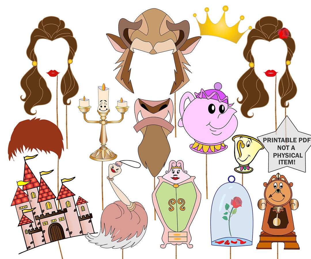 Beauty and the Beast Photo Booth Props: beauty BEAST Party Party ...