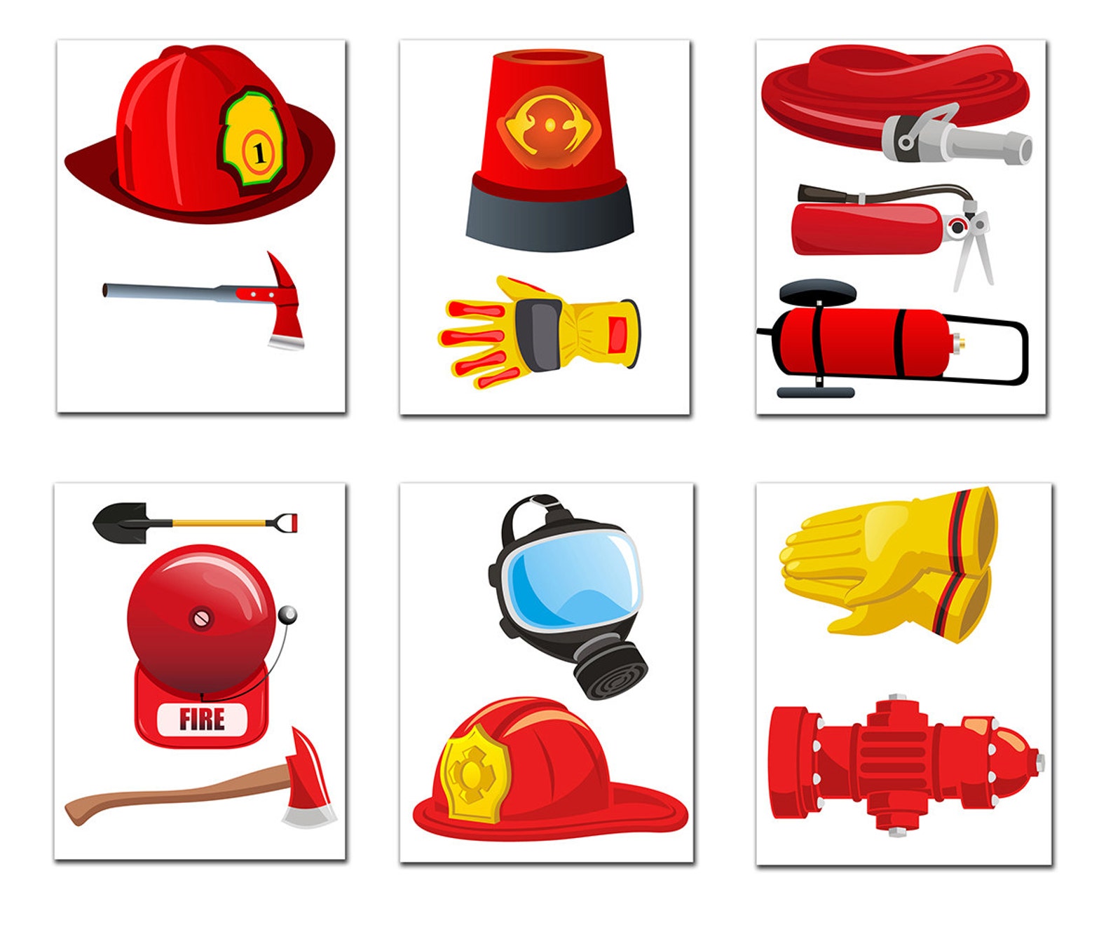 Printable Fireman Photo Booth Props: fireman PARTY Props Fire Fighter ...